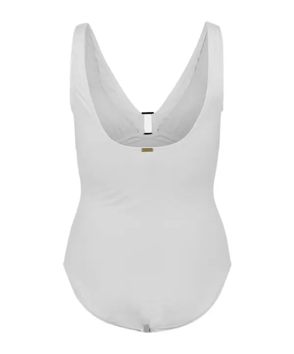 Ralph Lauren Ring Detail Plunge Swimsuit - White