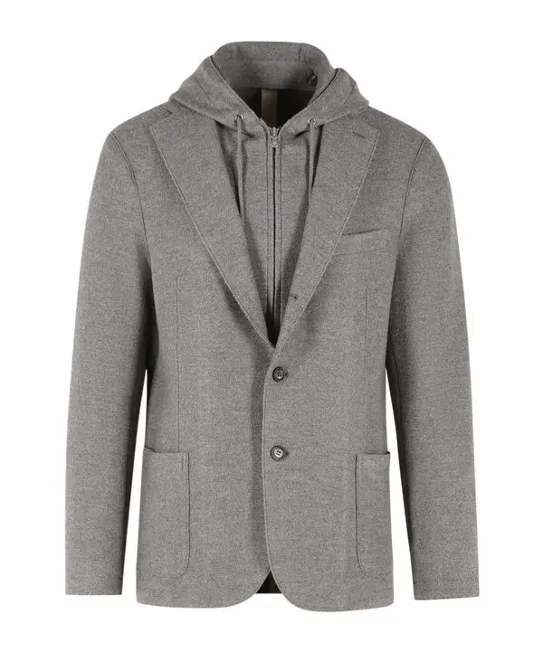 Eleventy Layered Blazer With Hood