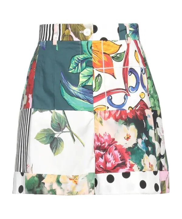 Dolce & Gabbana Printed Patchwork Shorts - White
