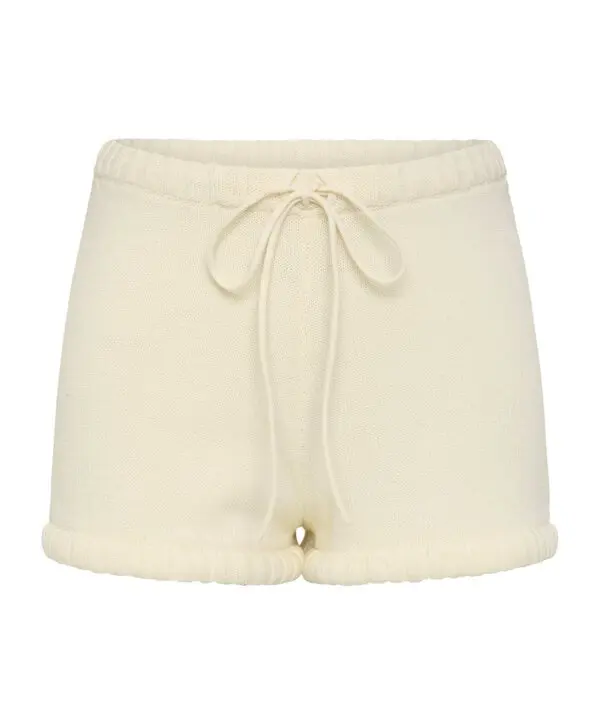 Posse Drawstring Knit Shorts - Ivory