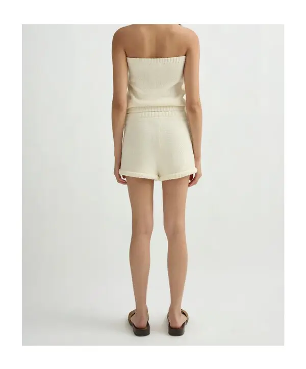Posse Drawstring Knit Shorts - Ivory