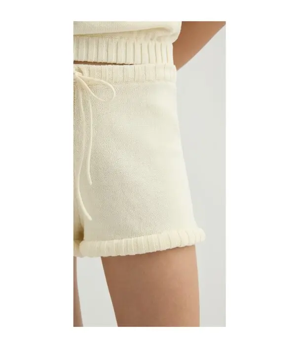 Posse Drawstring Knit Shorts - Ivory