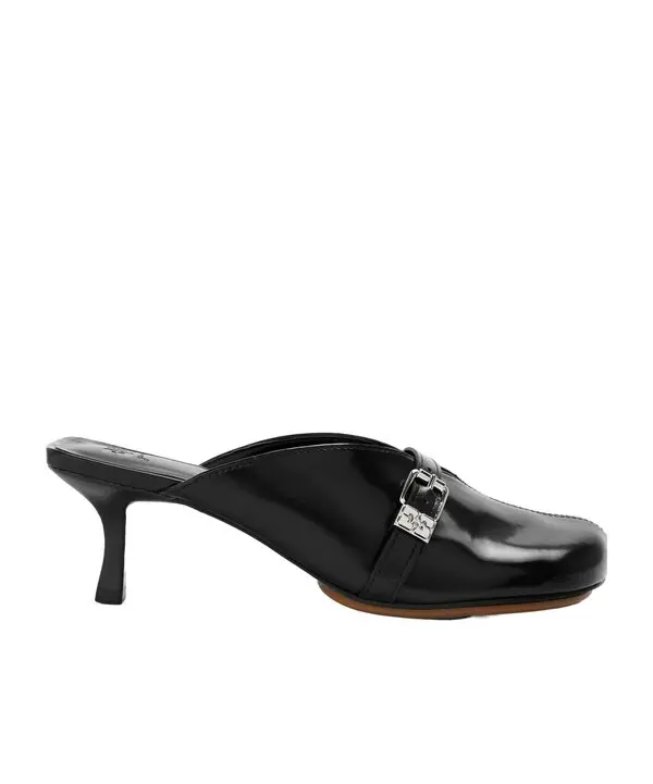 GANNI Heeled Mules With Buckle Detailing