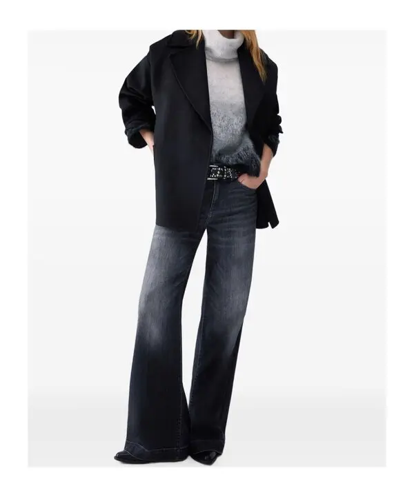 Liu Jo Cropped Wool Coat With Belted Waist