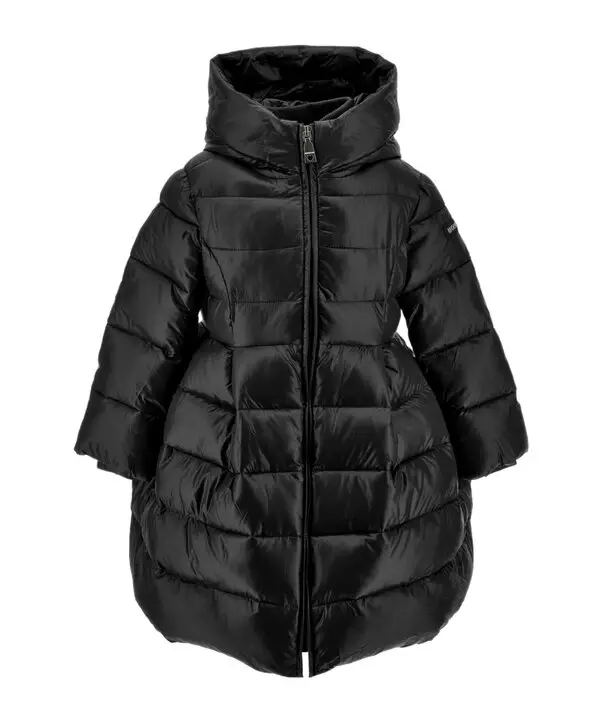 Monnalisa Hooded Quilted Jacket With Logo Detail