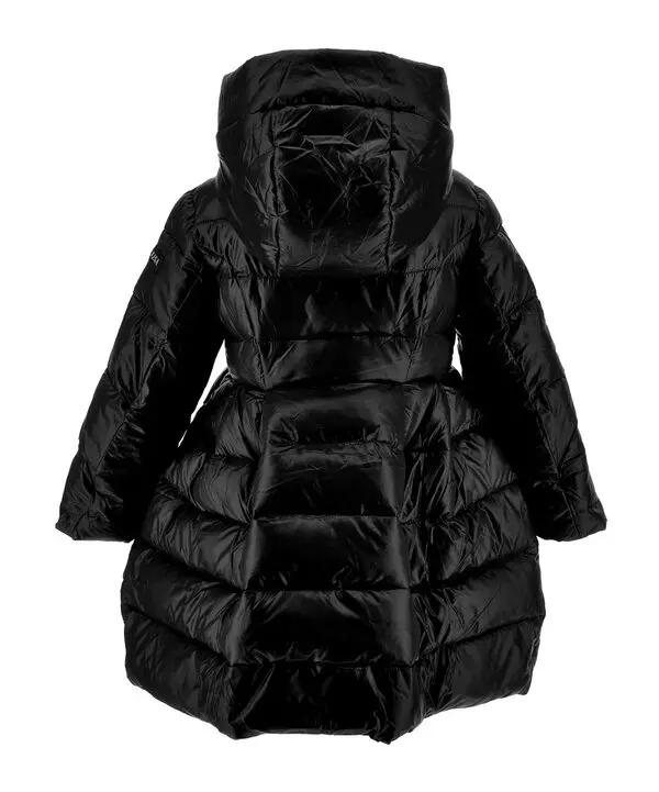Monnalisa Hooded Quilted Jacket With Logo Detail
