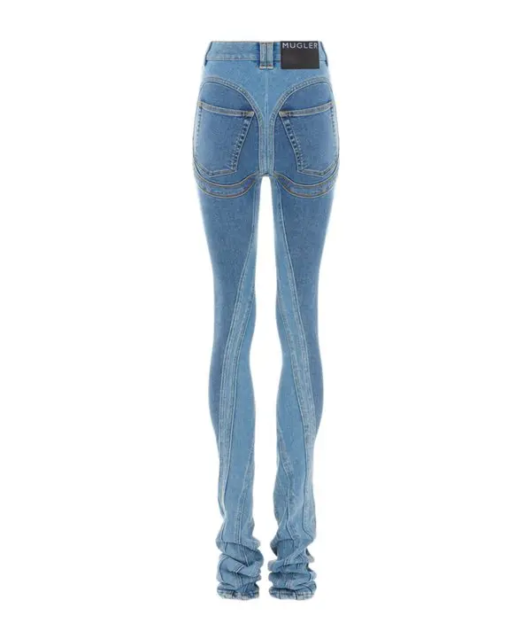 MUGLER Embossed Patch Denim Trousers