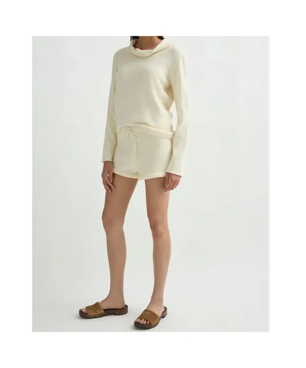 Posse Long Sleeve Knitwear With Rolled Collar - Ivory