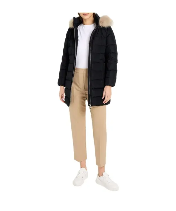 Tommy Hilfiger Tyra Water-resistant Down Puffer Jacket With Fur Trim