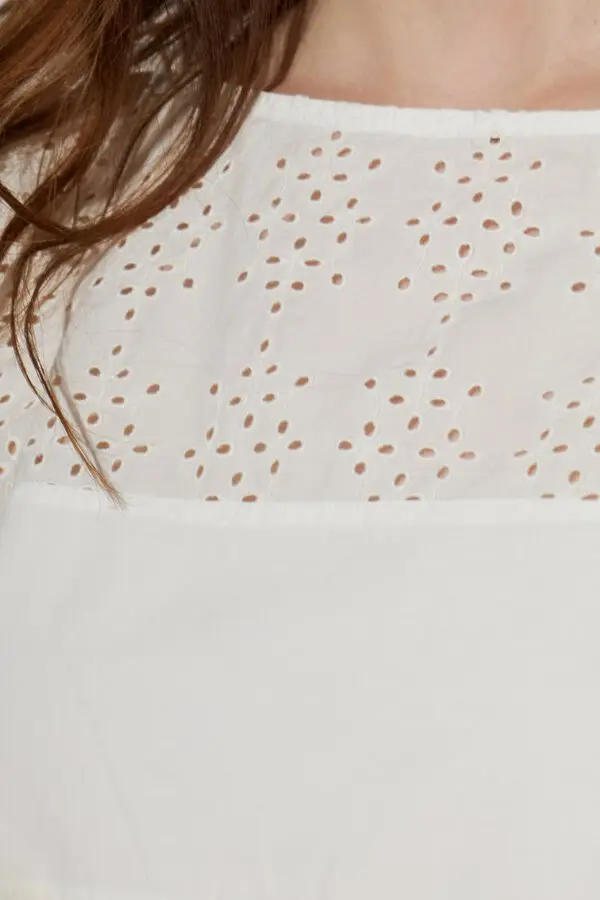 Posse Long-sleeved Eyelet Mini Dress