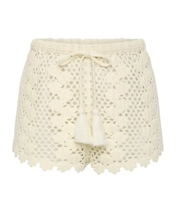Posse Crochet Drawstring Shorts - Ivory