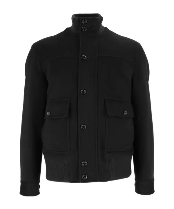 LARDINI Stand Collar Pocket Coat