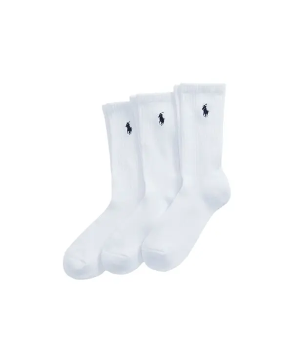 Polo Ralph Lauren Three Pairs Of Pure Cotton Crew Socks - White