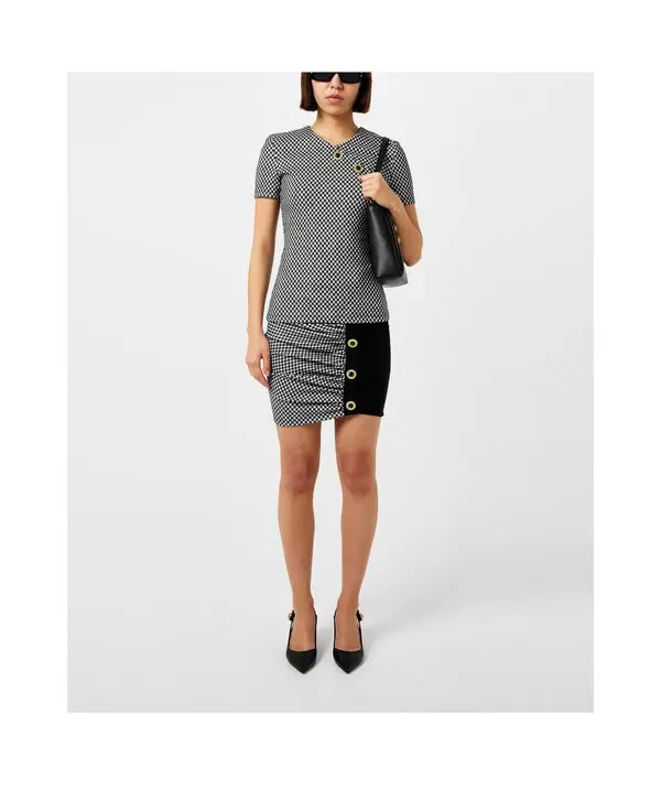 Balmain Pleated Midi Skirt With Button Detail