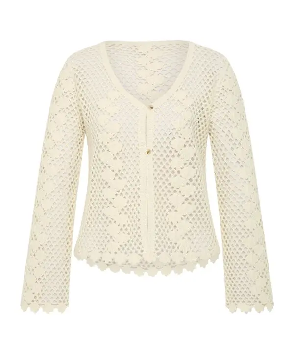 Posse Long-sleeved Crochet Cardigan
