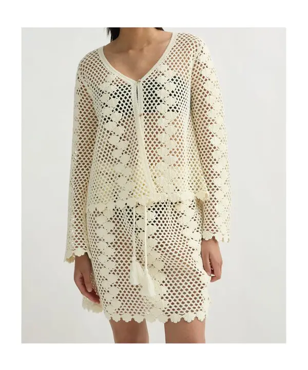 Posse Long-sleeved Crochet Cardigan
