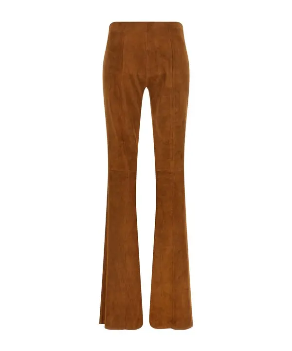Stouls Gégé Flared Suede Pants - Brown