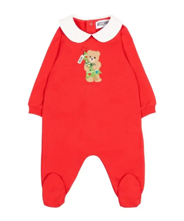 Moschino Teddy Bear Rounded-collar Pajama - Red