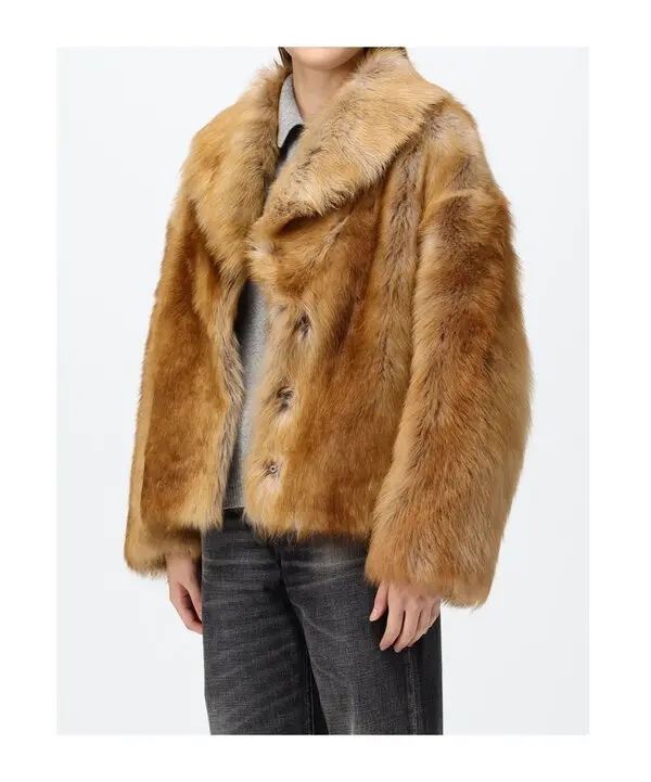 SALVATORE SANTORO V-neck Fur Coat - Brown