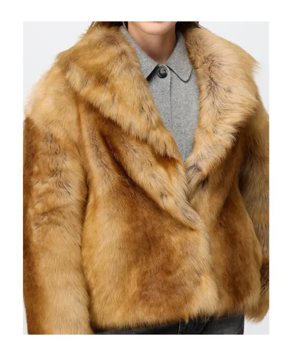 SALVATORE SANTORO V-neck Fur Coat - Brown