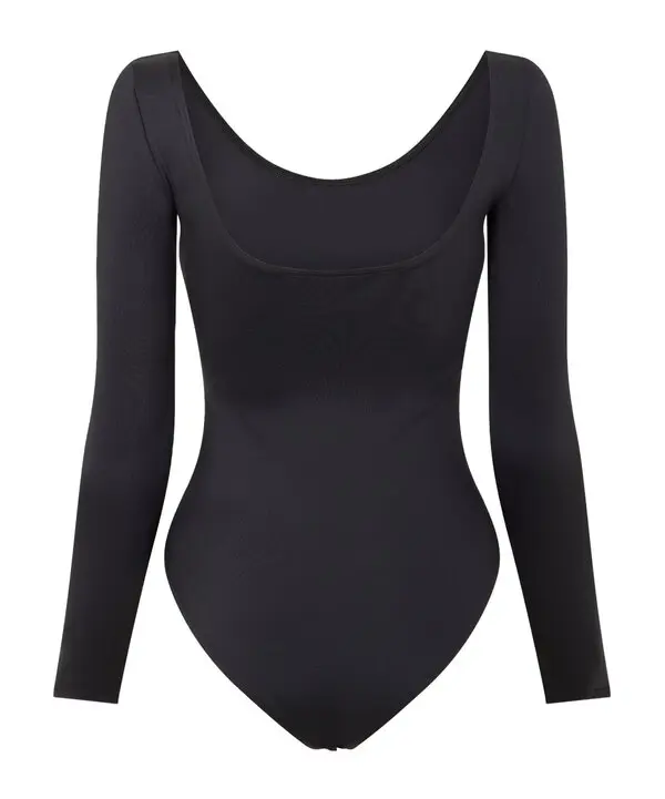 Balenciaga Long Sleeve Stretch Jersey Bodysuit