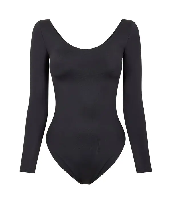 Balenciaga Long Sleeve Stretch Jersey Bodysuit