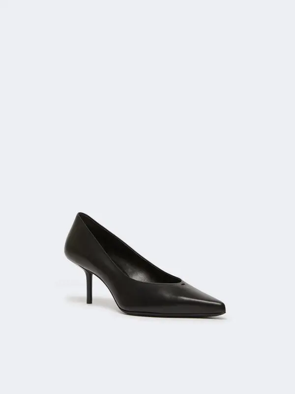 Max Mara Leather Court Shoes - Black