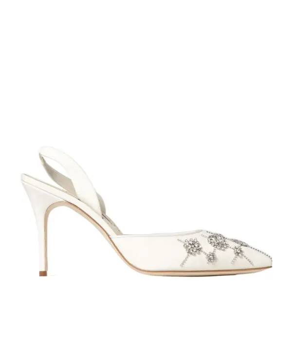 Manolo Blahnik Pointed-toe High-heeled Sandals - White