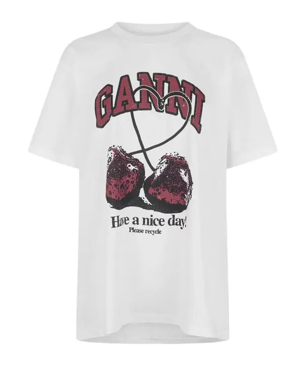 GANNI Graphic T-shirt - White