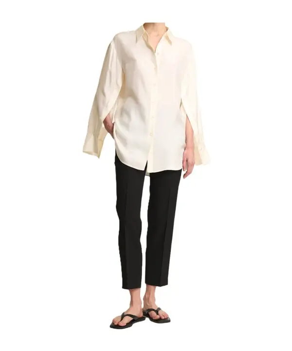 RÓHE Satin Open-sleeve Detailed Shirt - No