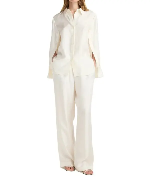 RÓHE Satin Open-sleeve Detailed Shirt
