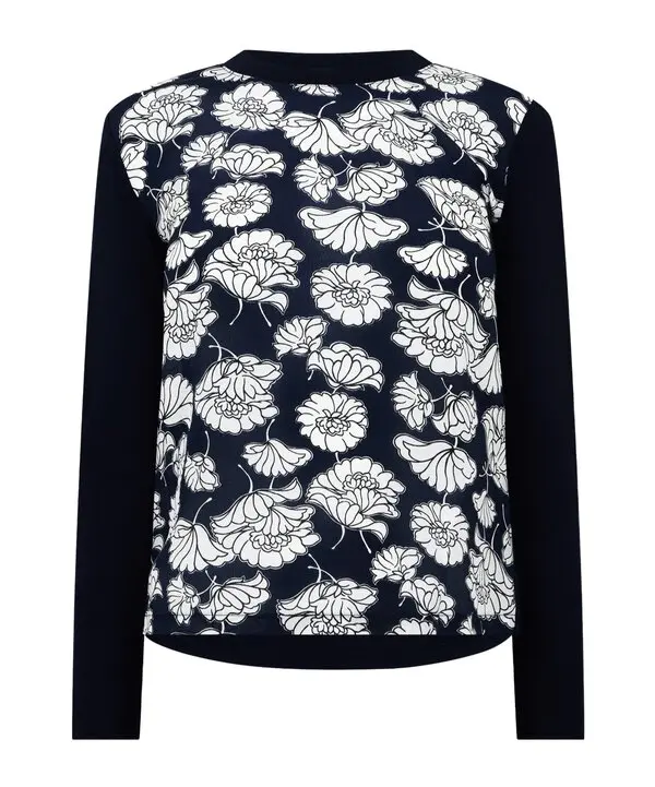 Max Mara Floral Knitted Top - Black