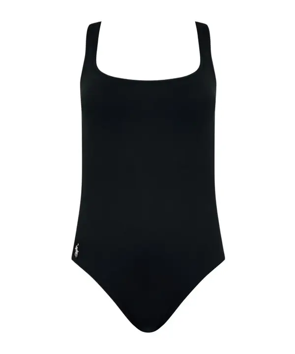 Polo Ralph Lauren Backless One-piece Swimsuit With Embroidered Pony - Black