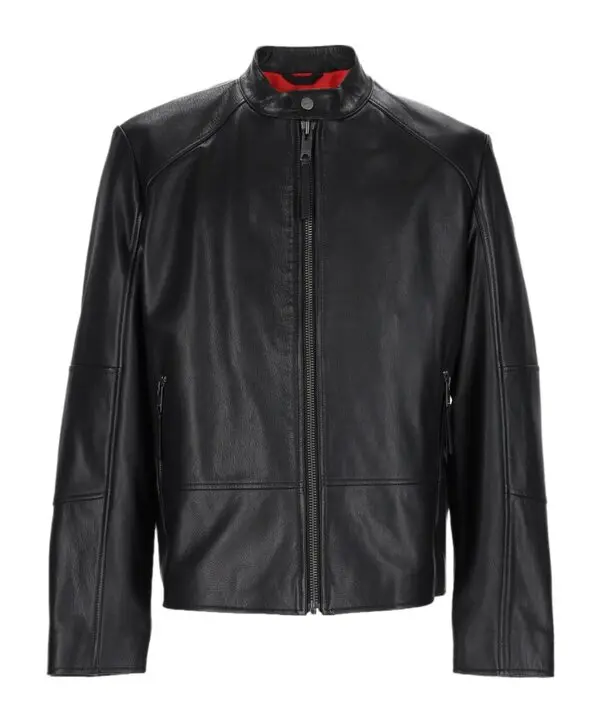 Hugo Boss Hugo Stand-collar Leather Jacket