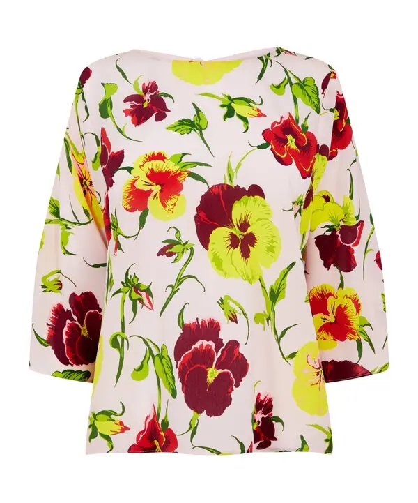 Max Mara Floral Print Long Sleeve Shirt - Pink