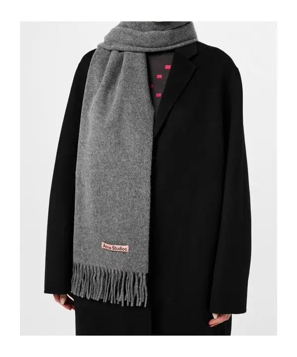 Acne Studios Fringed Scarf - Gray