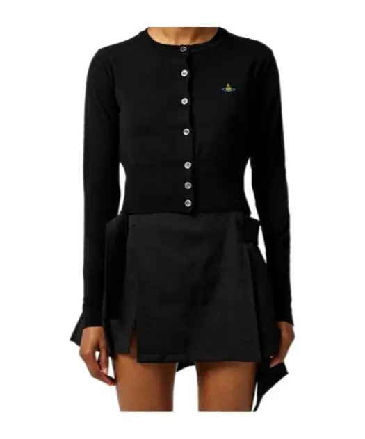 VIVIENNE WESTWOOD Logo Wool Bea Cropped Cardigan