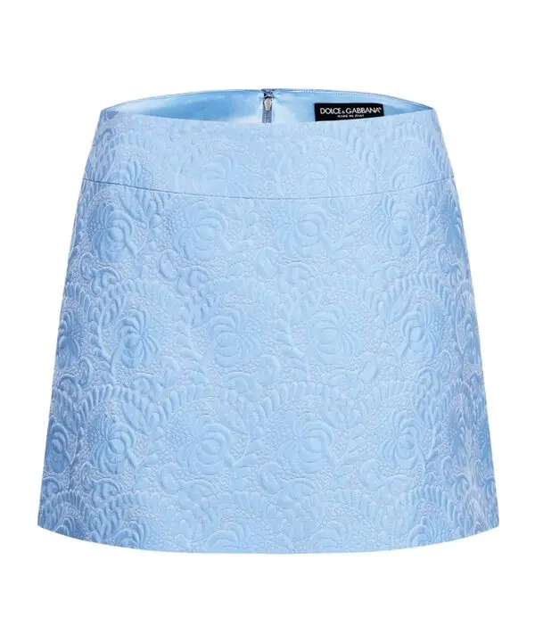 Dolce & Gabbana Floral Jacquard A-line Mini Skirt