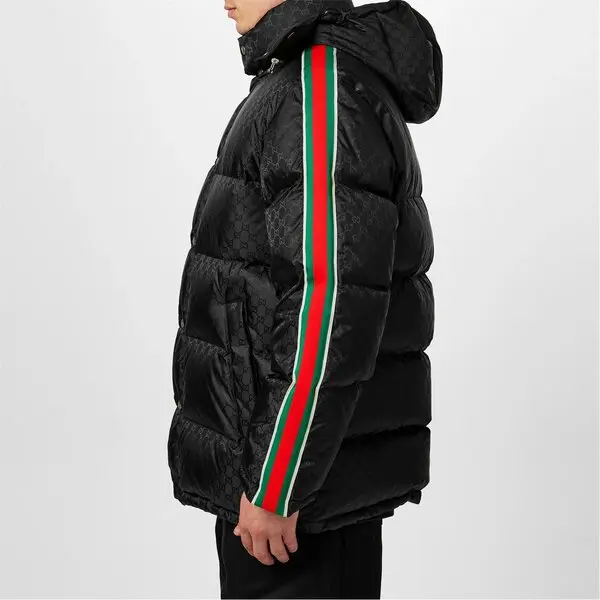 Gucci Logo Jacquard Webbing Down Jacket