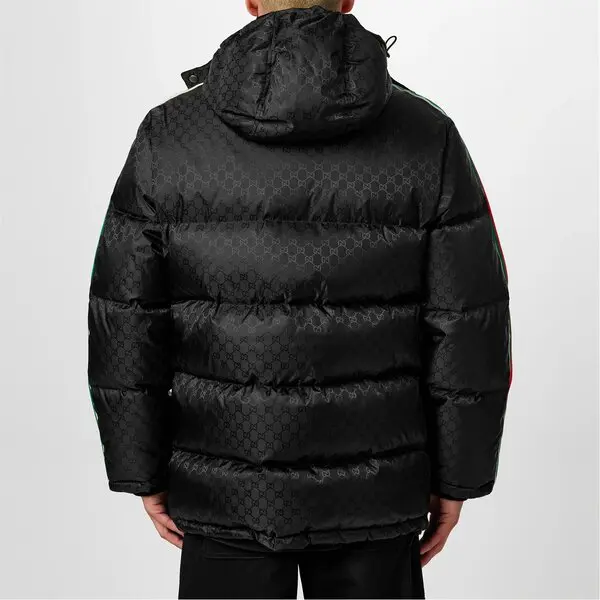 Gucci Logo Jacquard Webbing Down Jacket