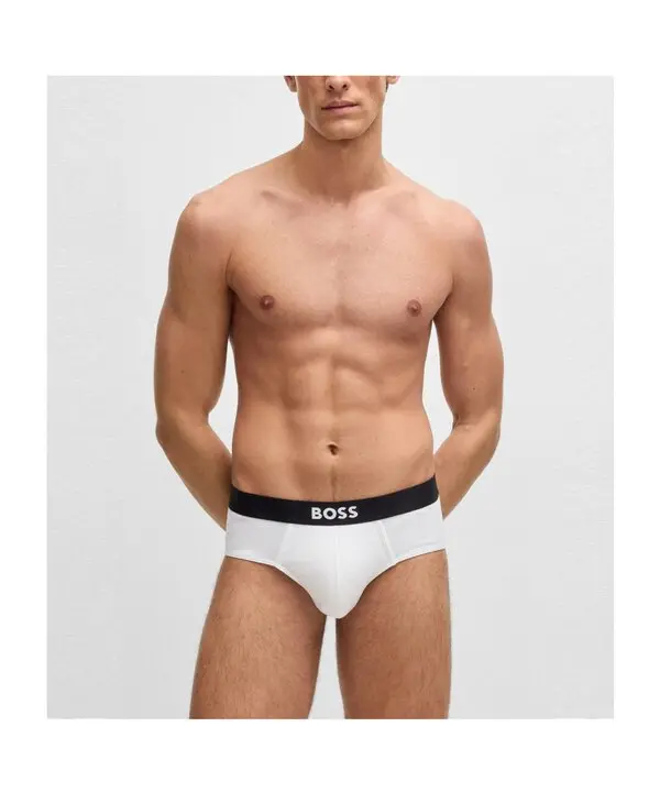 Hugo Boss Three-pack Of Logo-waistband Briefs