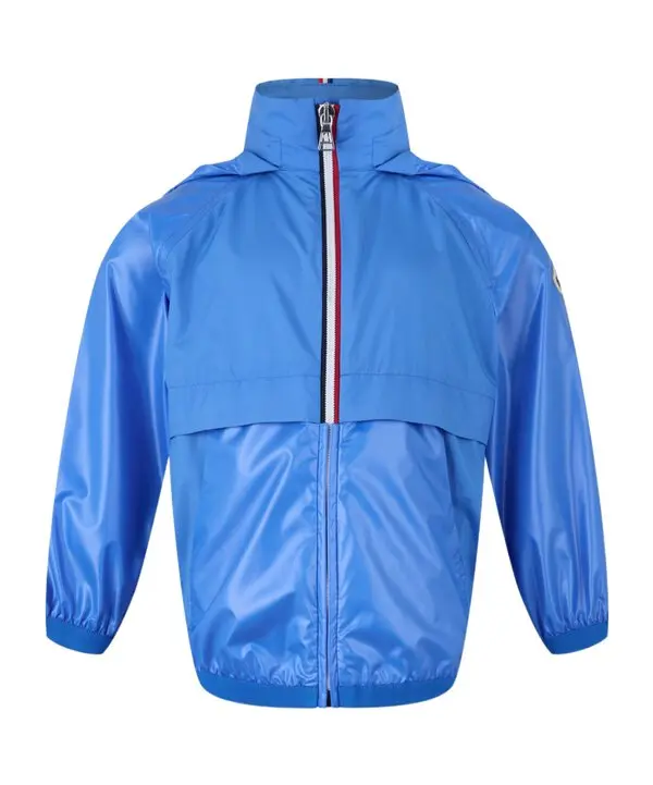 Moncler Logo Hooded Zip-up Jacket - Blue