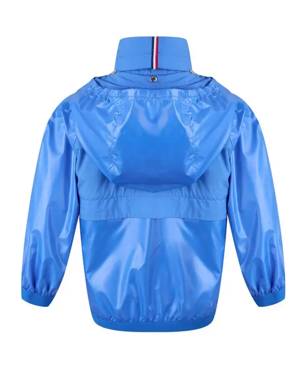Moncler Logo Hooded Zip-up Jacket - Blue
