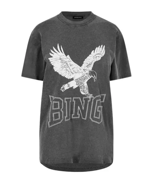 ANINE BING Short Sleeve Graphic T-shirt - Black