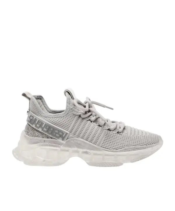 Steve Madden Maxilla Low-top Runners With Metallic Detailing - Gray