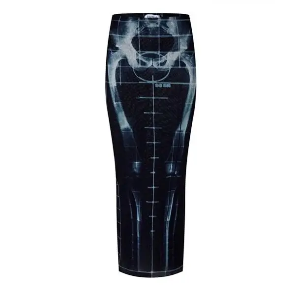 JEAN PAUL GAULTIER Skeleton Print Maxi Skirt