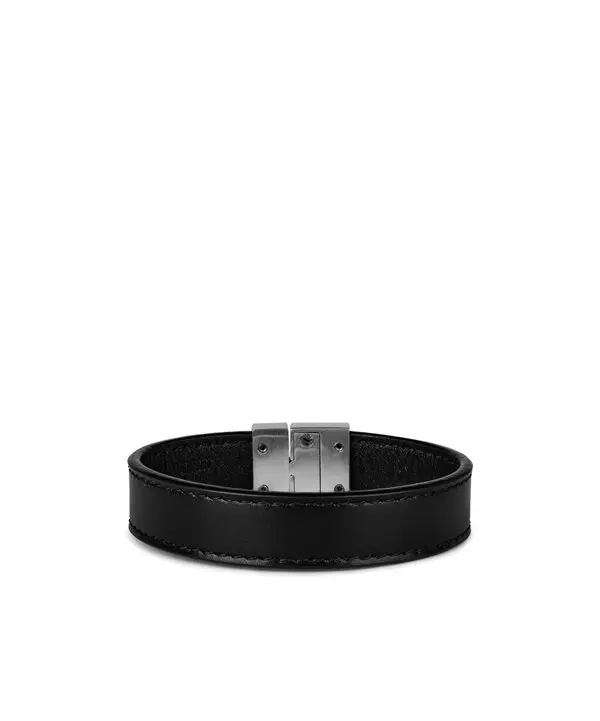 Saint Laurent Logo Buckle Leather Bracelet