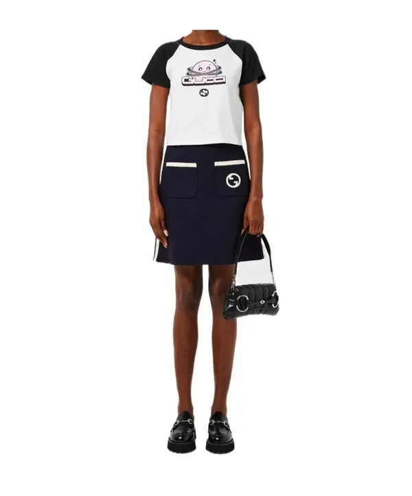 Gucci Tweed A-line Skirt With Interlocking G Logo