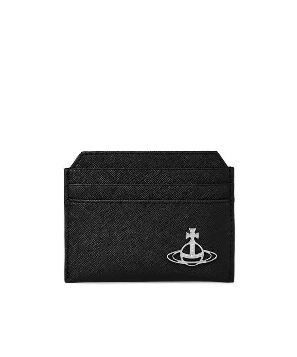 VIVIENNE WESTWOOD Textured Leather Milano Orb Card Holder - Black