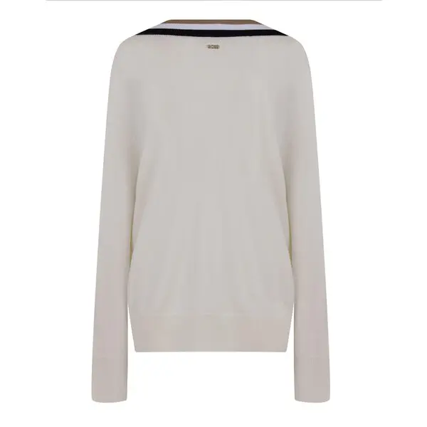 Hugo Boss Color-block Striped V-neck Knit Sweater